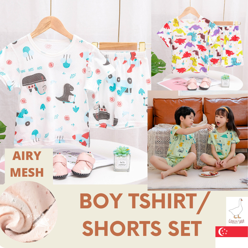 BOY Clothes Set ⭐ Kids Homewear Mesh ⭐ T-shirt Shorts ⭐ Boy Children ⭐ ...