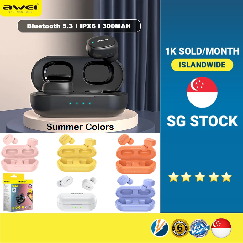 Awei Colourful TWS Touch Sensor Noise Cancelling Mic Earphones With Mic ...