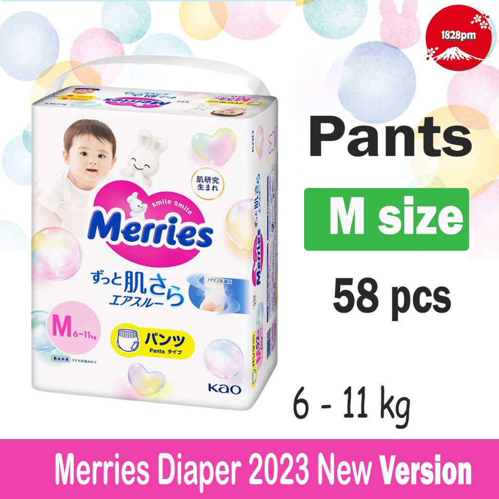 Kao Merries diaper Sale Tape size NB, S, M, L, Pants M, L, XL XXL ...