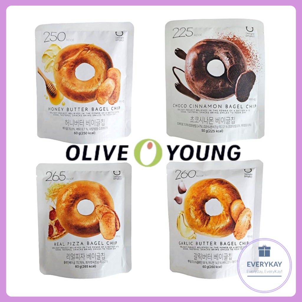 🇰🇷[OLIVE YOUNG] Korean Snacks Bagel Chips 60g (4 Flavor), Honey Butter ...
