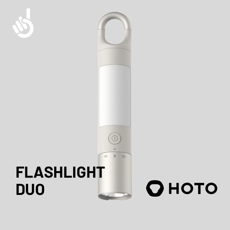 Hoto Flashlight Duo [ 1000 Lumens, Ambient Light, Stretchable Hook, Magnetic, 65hr, 3200mAh, USB ...