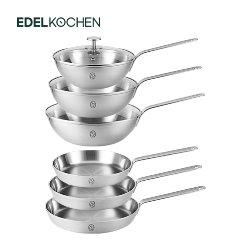 Edelkochen Vola 5PLY Stainless Steel Fry Pan / Wok Pan + Lid 24cm ...
