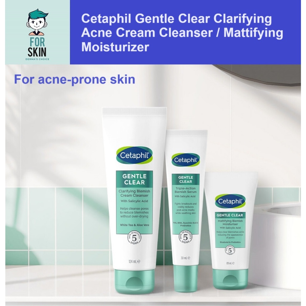 Cetaphil Gentle Clear Clarifying Acne Cream Cleanser / Cetaphil Gentle Clear Mattifying Acne ...