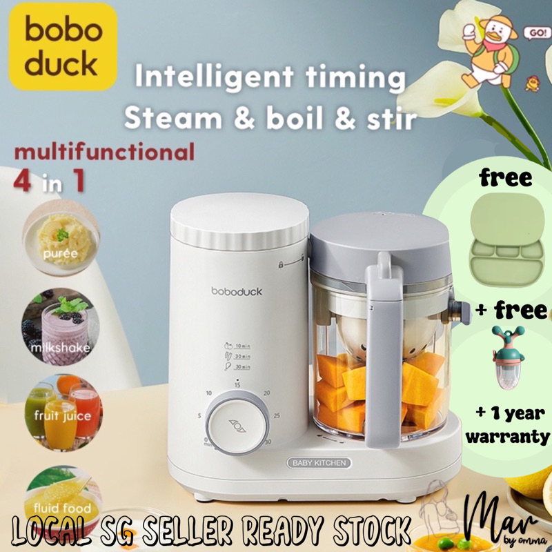 🇸🇬 Baby Food Processor Boboduck Steamer Blender 4 in 1 | Shopee Singapore