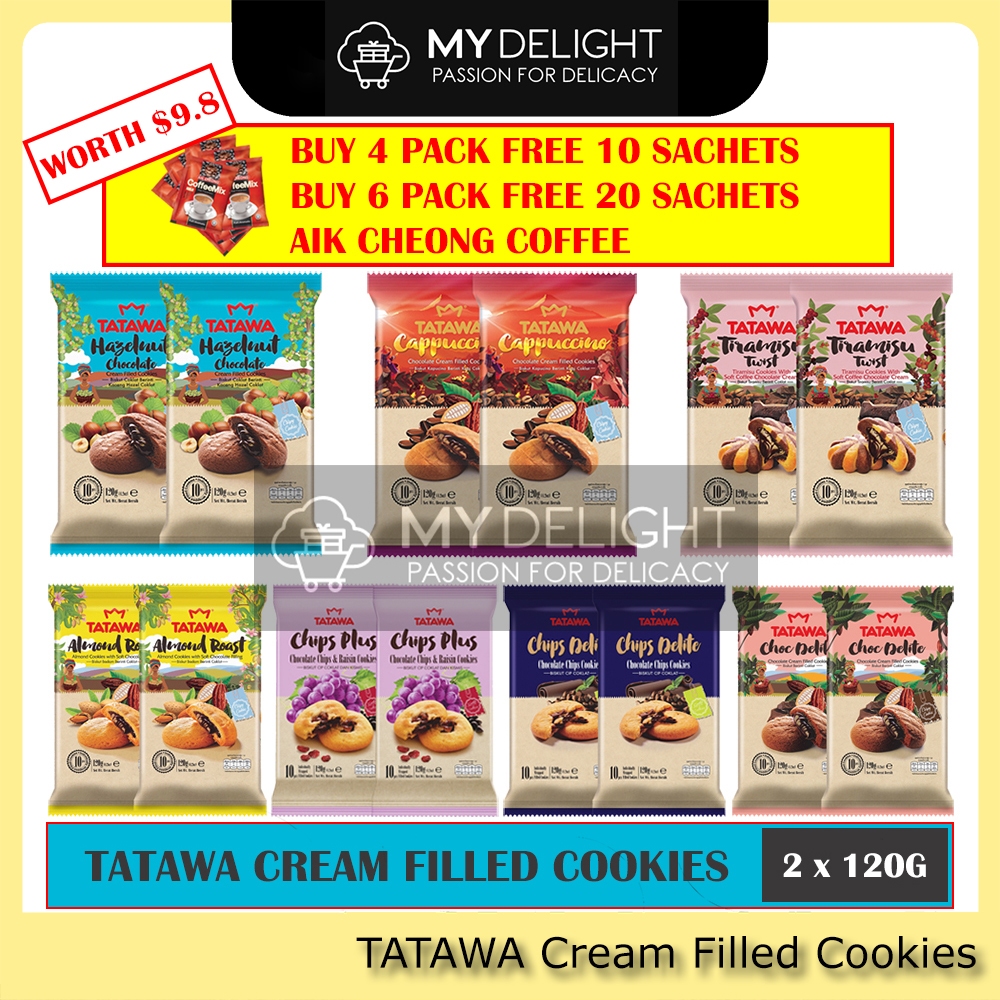 (2 Pack) TATAWA Cream Filled Almond Roast Cappuccino Hazelnut Chocolate ...