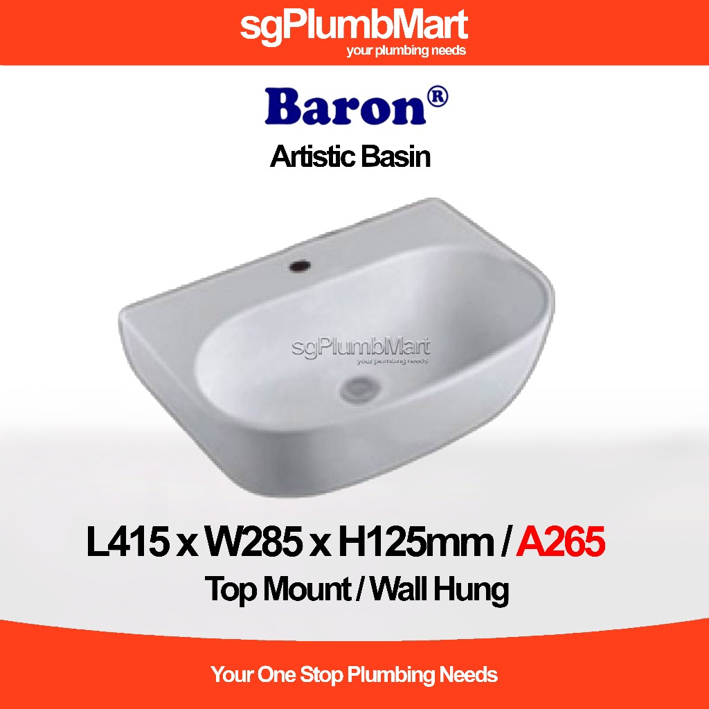 Baron Ceramic Basin Wall Hung/Top Mount Artistic Basin Multi Design A025/A022/A433/A419/A420 ...