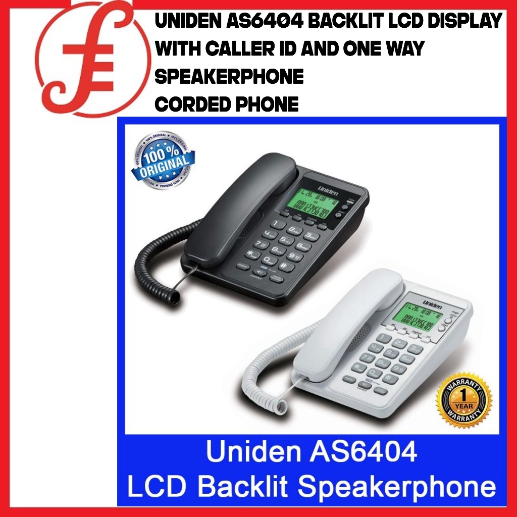 Uniden AS6404 Backlit LCD Display with Caller ID and One Way ...