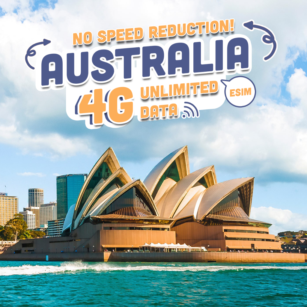 Australia Optus and New Zealand Spark eSIM Unlimited Data 3-15 Days 4G ...