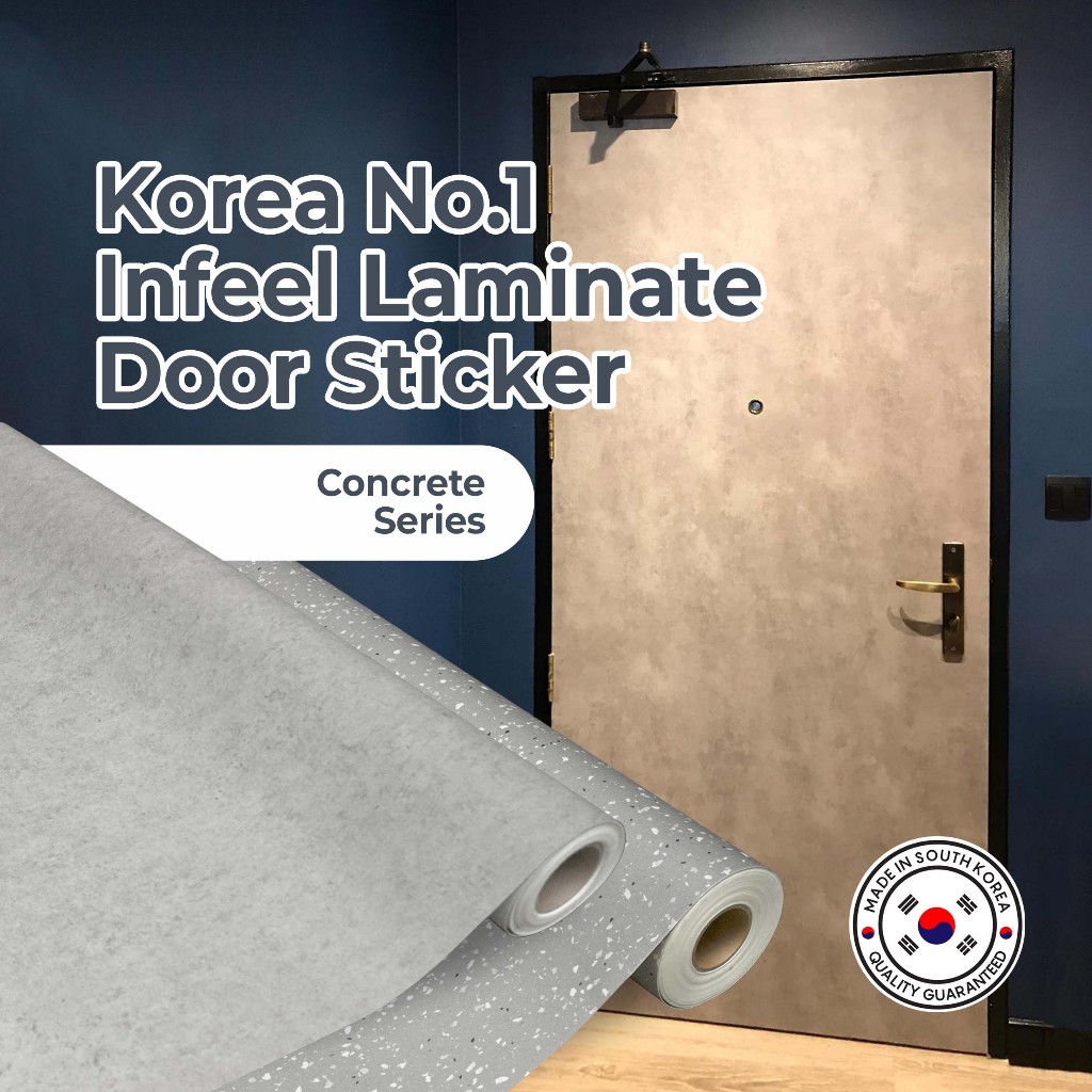 Lovehouse Infeel korean laminate sticker hdb bto door concrete ...