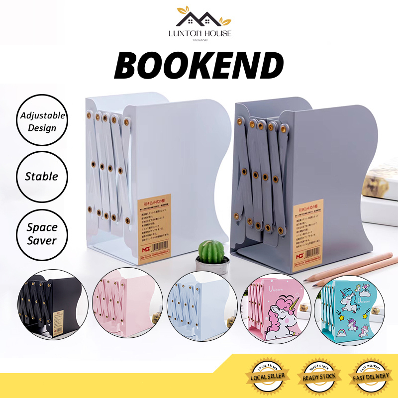 {SG} Metal Book End Stand Bookends Book Stand Holder Expandable ...