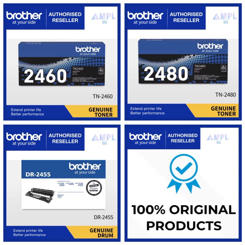 Original Brother TN-2460 Toner | TN-2480 Toner | DR-2455 Drum Unit Kit ...