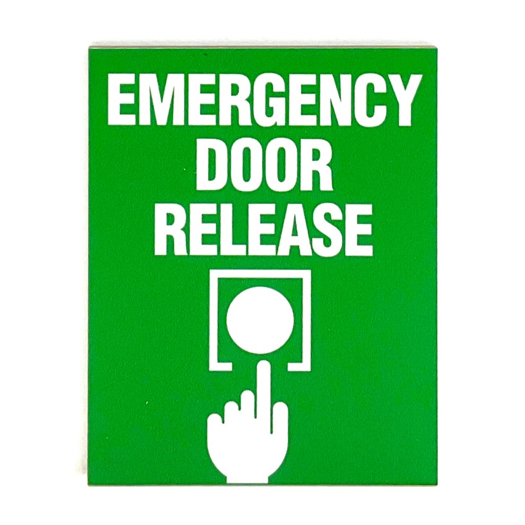 EMERGENCY DOOR RELEASE SIGN/SIGNAGE | 80mm x 100mm | WARNING SIGN ...