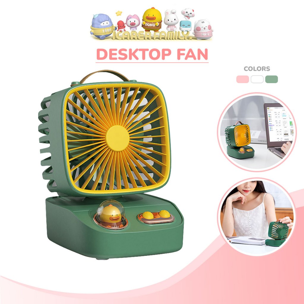 iCarer Family® Modern & Cute Desktop Moving Head Fan Portable USB Mini ...