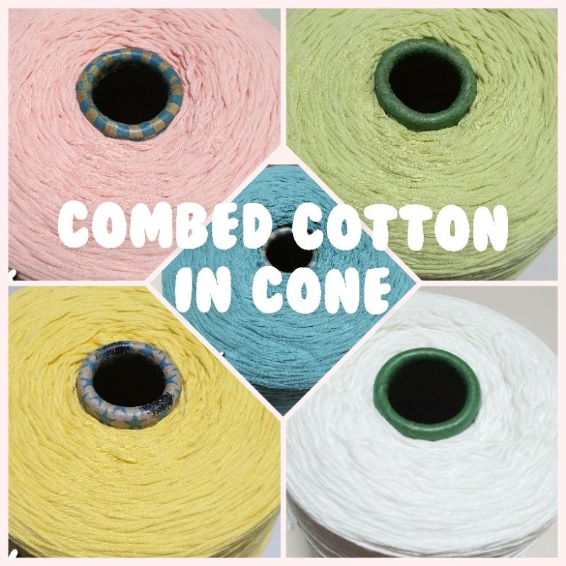 500GR COTTON COMBED YARN IN CONE FOR CROCHET KNITTING DIY | Shopee ...