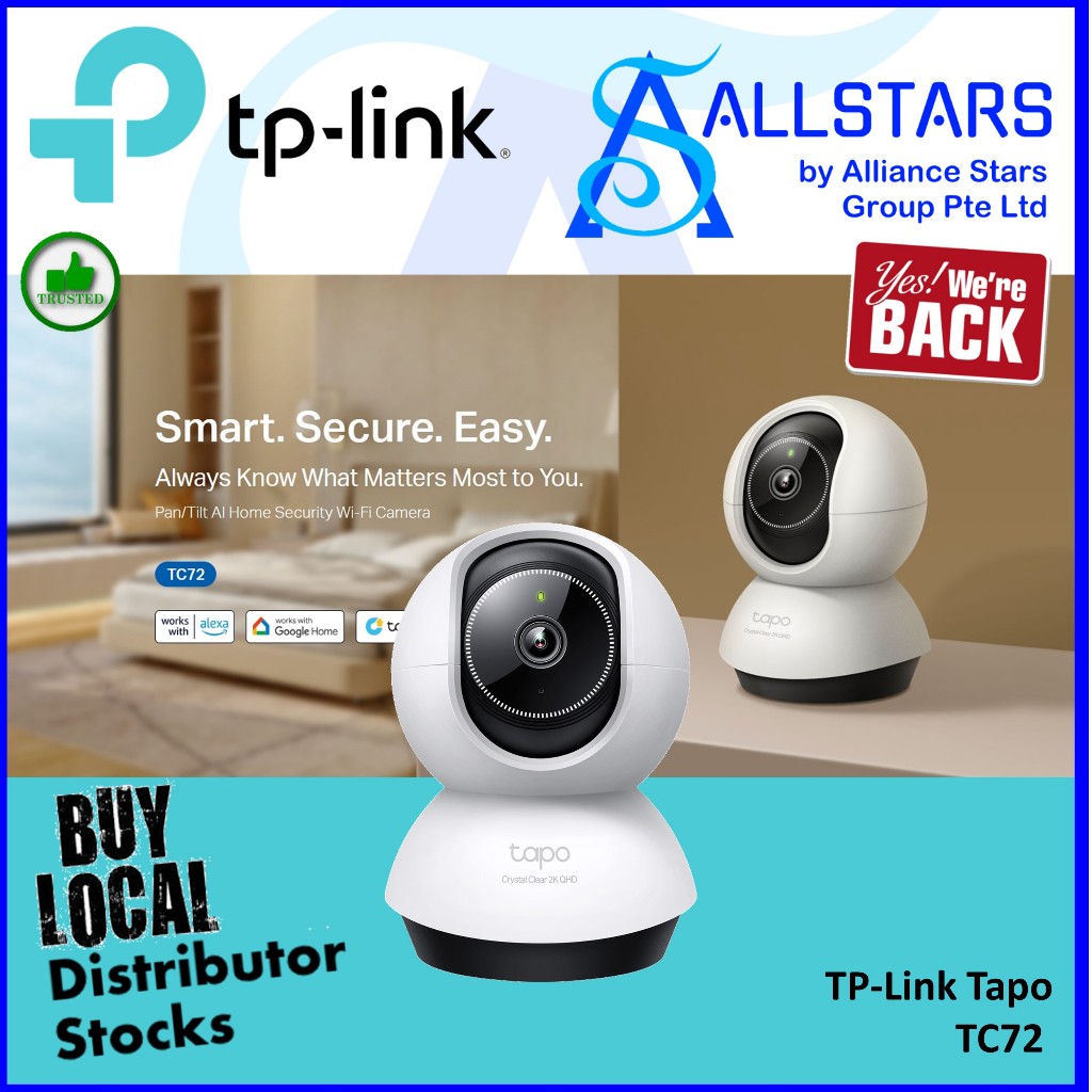 (ALLSTARS) TP-Link / TPLink Tapo TC72 Pan/Tilt AI Home Security Wi-Fi ...