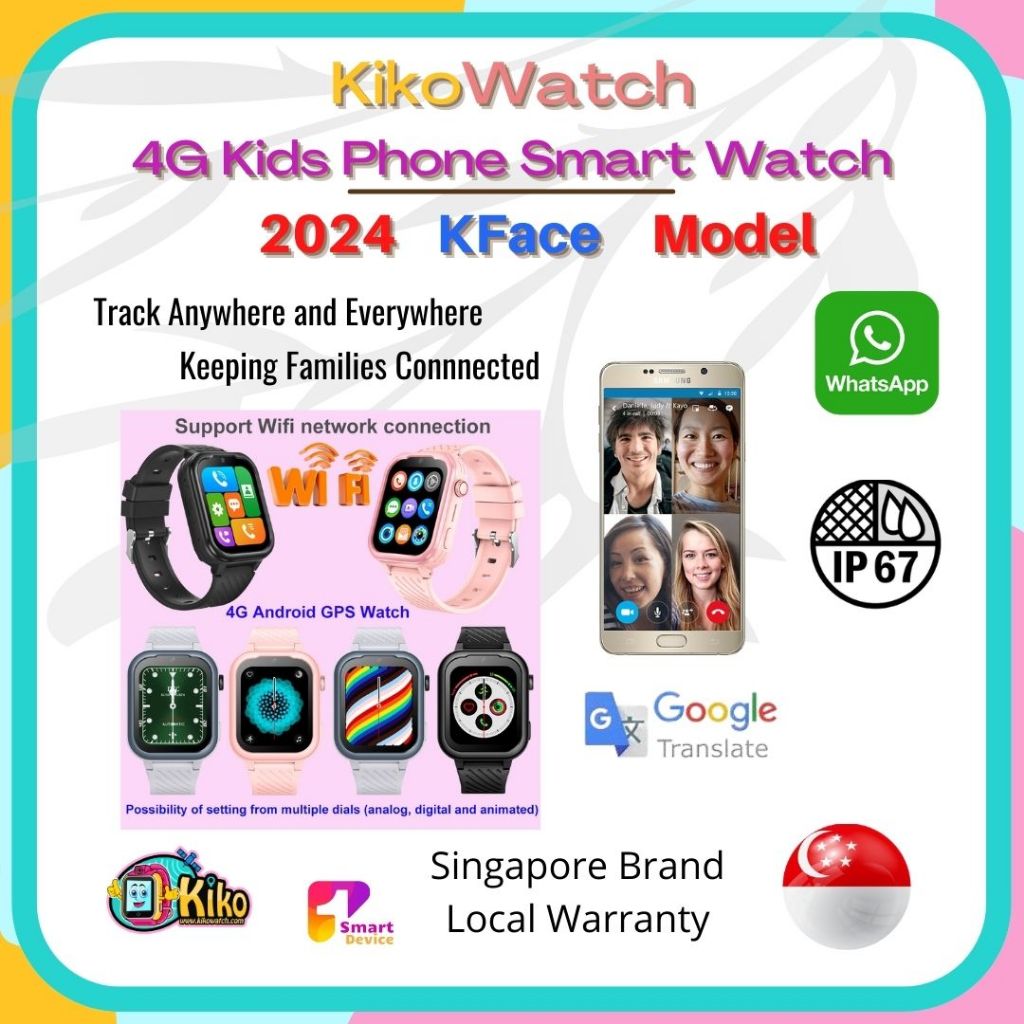 🔥2024 KFace KK-30 Model🔥 *WhatsApp* 🇸🇬 4G GPS Phone Smart Watch KIDS ...
