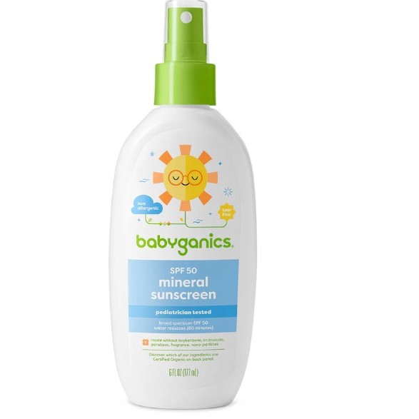 Babyganics Baby SPF50 Mineral Sunscreen Spray 177ml, 6 Oz, Expiry : 04/ ...