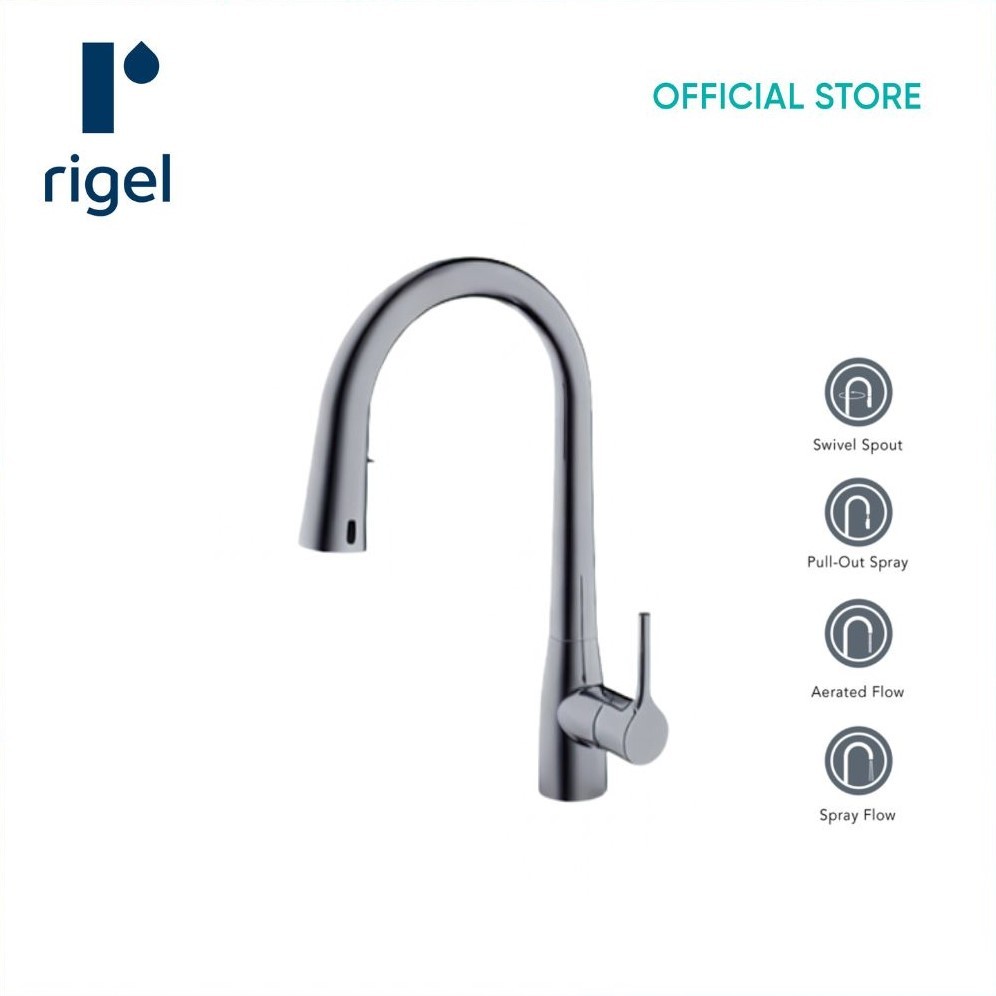 RIGEL Gunmetal Sensor Kitchen Faucet Mixer Tap MXK1400028PBB (GUN ...