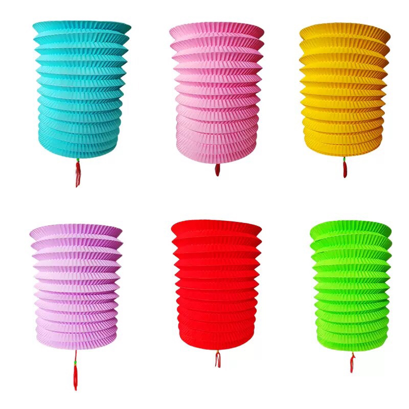SG Ready Stock 🇸🇬 12 Qty Accordion Paper Lantern with LED light and ...