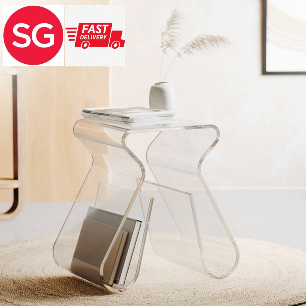 SG Acrylic Side Table Floating Corner Table Living Room Creative ...