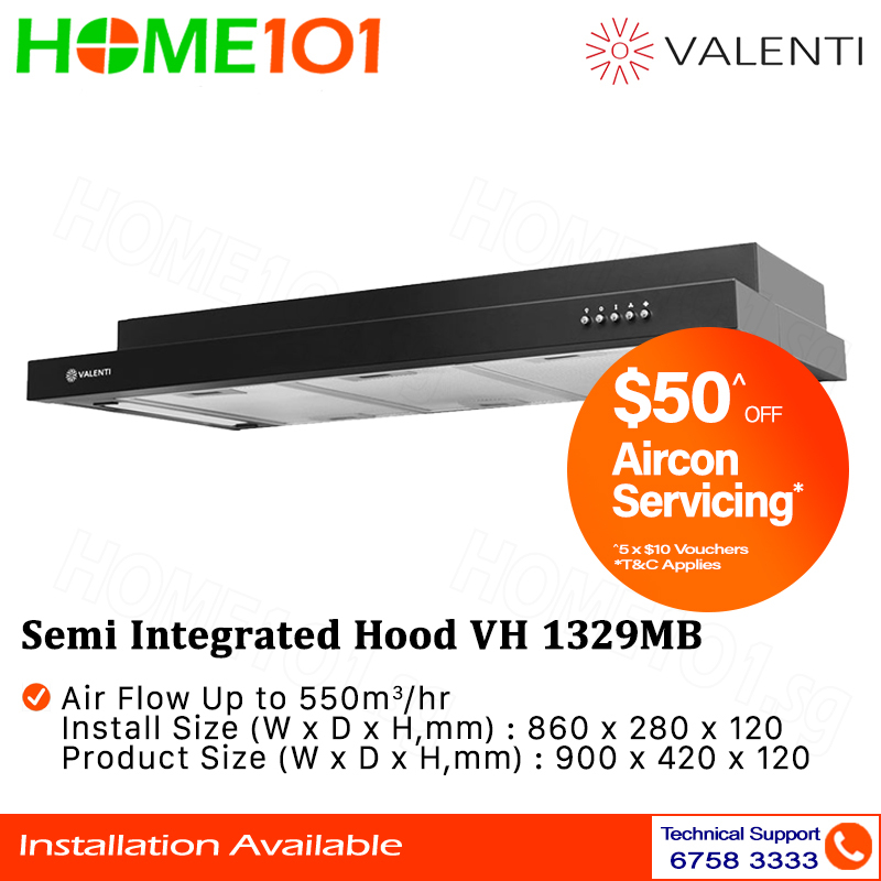 Valenti Semi Integrated Hood 90cm VH 1329MB | Shopee Singapore