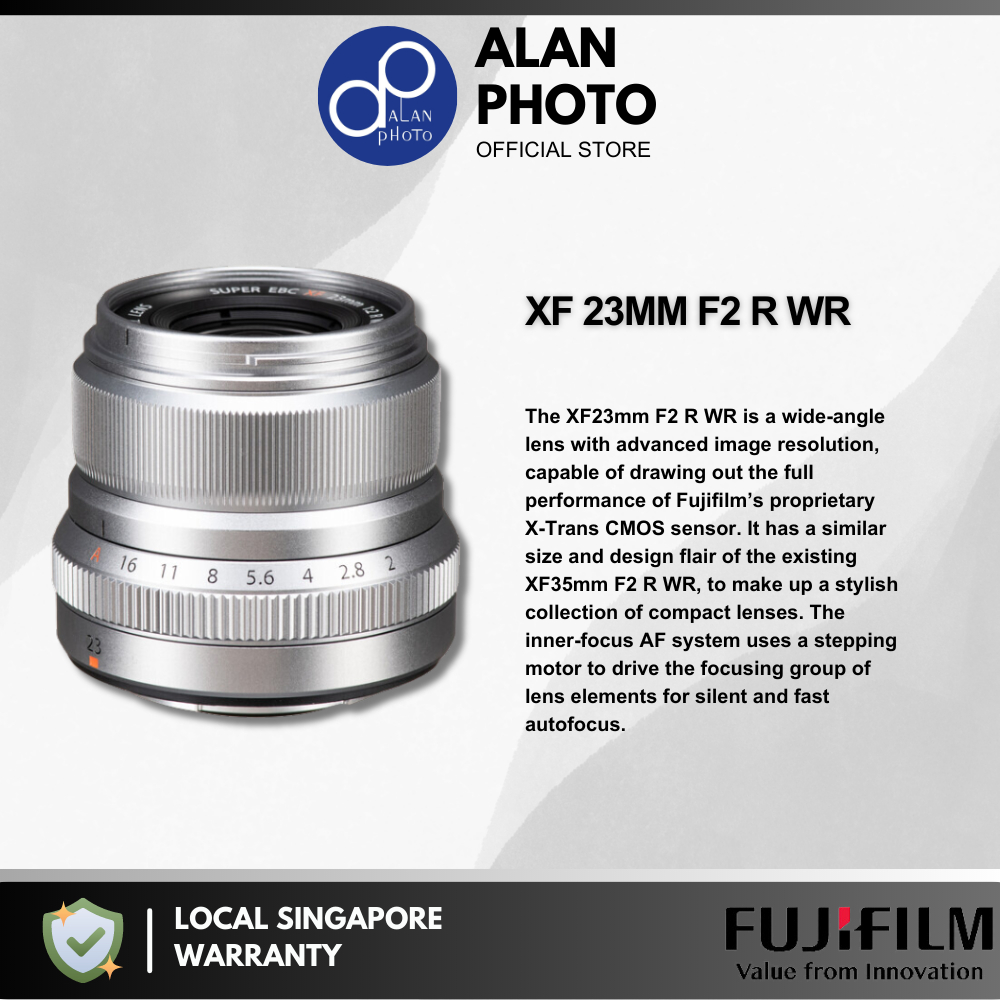 FUJIFILM XF 23mm F2 R WR Lens | Fujifilm Singapore Warranty | Shopee ...