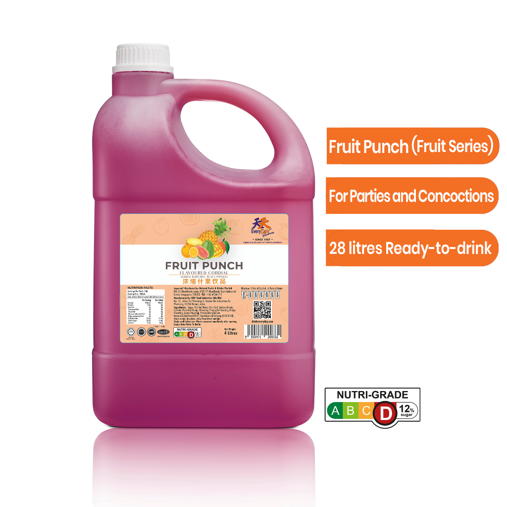 EveryDay Fruit Punch Flavoured Cordial 浓缩杂果饮品 4L | Shopee Singapore
