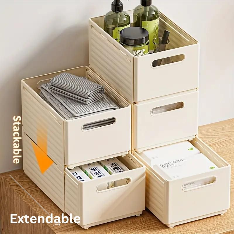 Extendable Stackable Storage Basket Multipurpose Kitchen Organizer ...