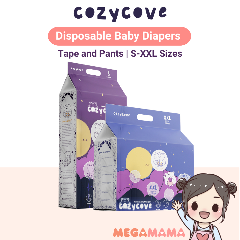 NEW! COZYCOVE Disposable Baby Diapers - Tape & Pants | S-XXL Sizes | Shopee Singapore