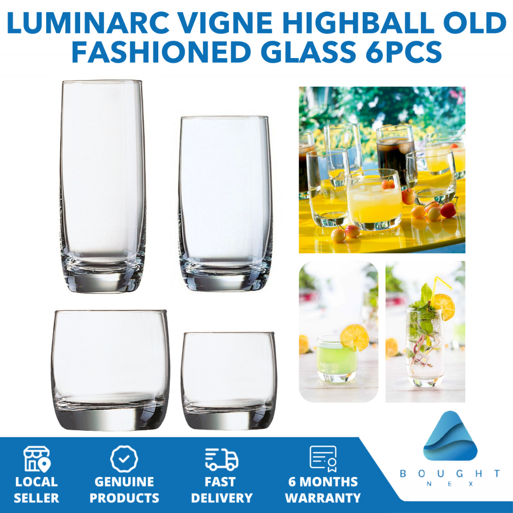 Luminarc Vigne Highball Old Fashioned Glass 6pcs Set Premium Quality ...