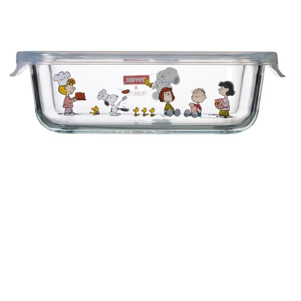 PYREX PEANUTS Snoopy Round Rectangle Square Borosilicate Glass Food ...