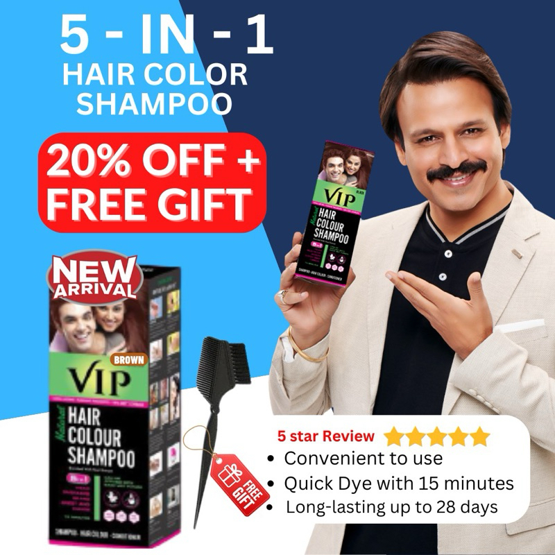 [SG LOCAL SELLER] VIP NATURAL HAIR COLOR SHAMPOO (BLACK) | Shopee Singapore