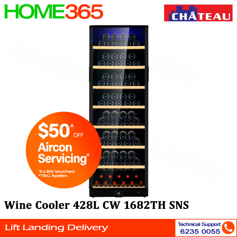 Chateau Wine Cooler 428L CW 1682TH SNS (151 Bottles) | Shopee Singapore