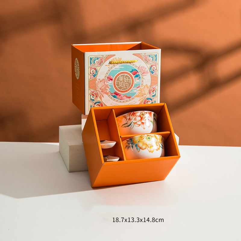 Ceramic Bowl Plate Gift Set Housewarming Wedding Door Gift Chinese New ...