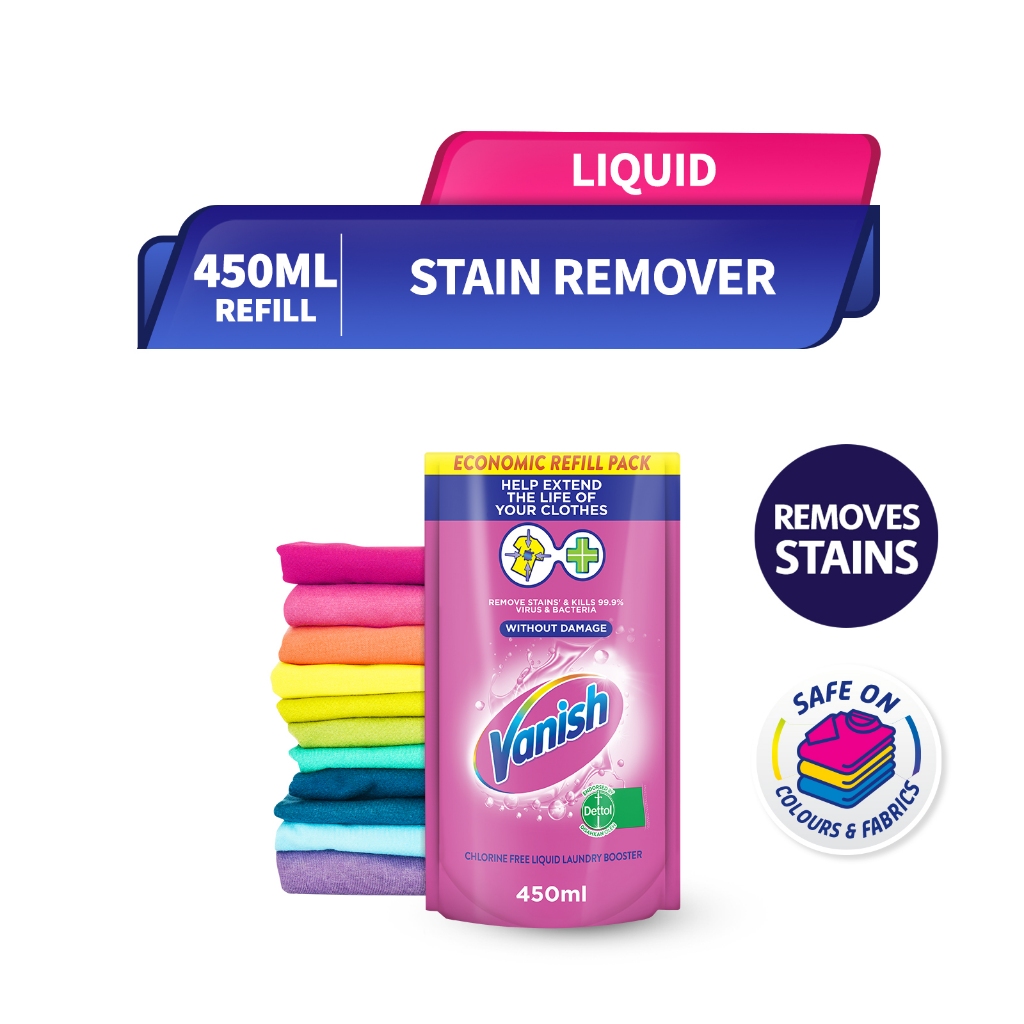 Vanish Liquid Laundry Fabric Stain Remover 450ML Refill Pack | Shopee ...