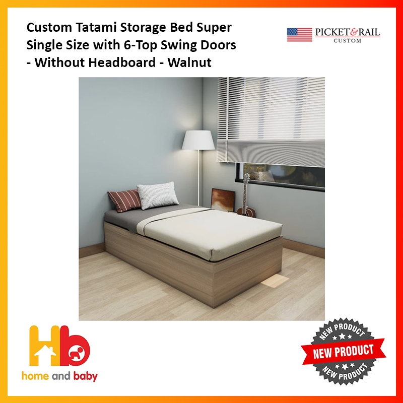 Custom Tatami Storage Bed Super Single Size with 6-Top Swing Doors ...