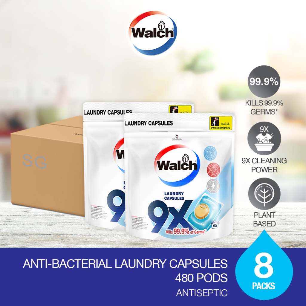 Walch® Anti-bacterial Laundry Capsules 60 Pods x 8 Packs | Shopee Singapore