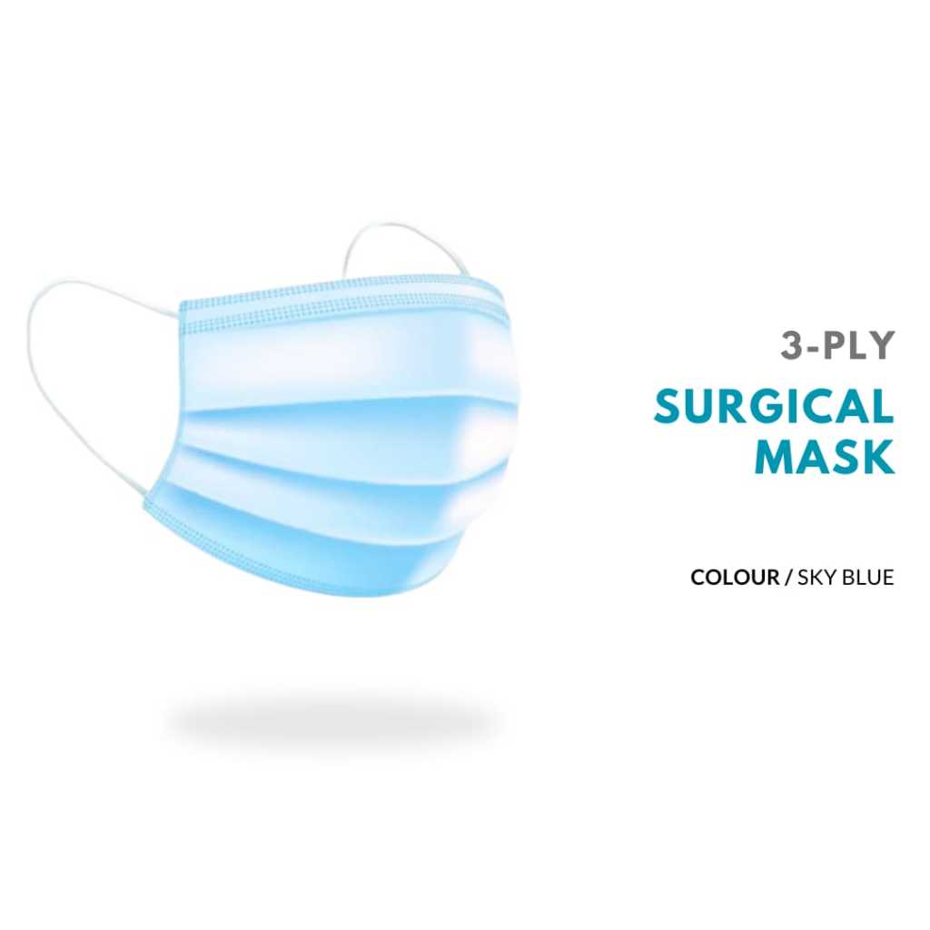 Disposable surgical 3-Ply Face Mask | 99.9% BFE - 50 Pcs/Box (EXP ...