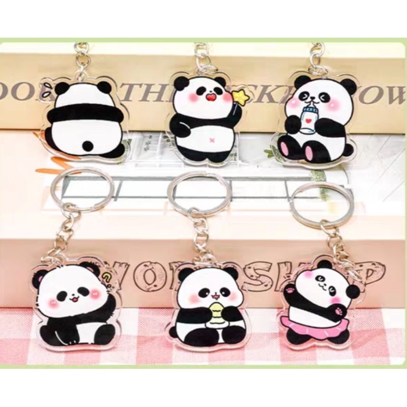 Panda keychain thick acrylic, kids birthday party goodies, Christmas ...