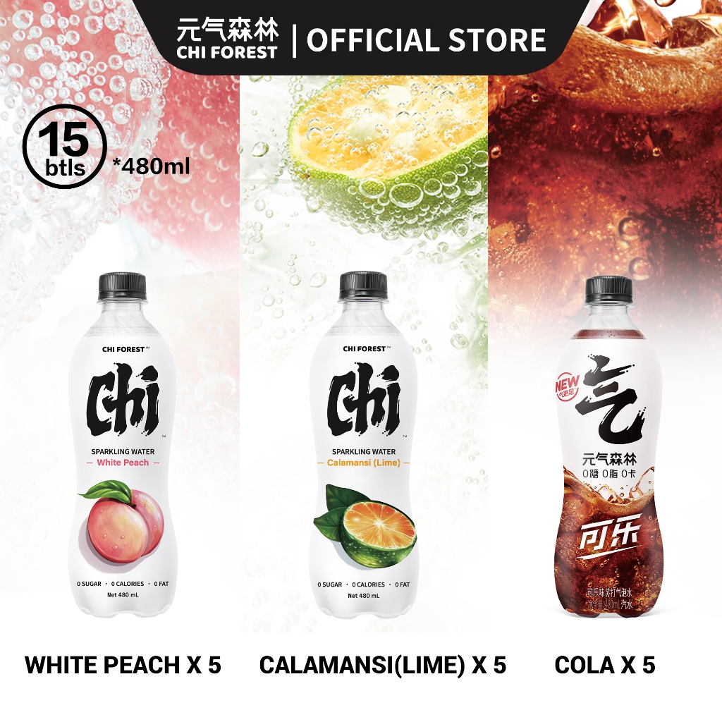 Chi Forest 元气森林 Zero Sugar Free Soda Sparkling Water Drinks 480ml×15 ...