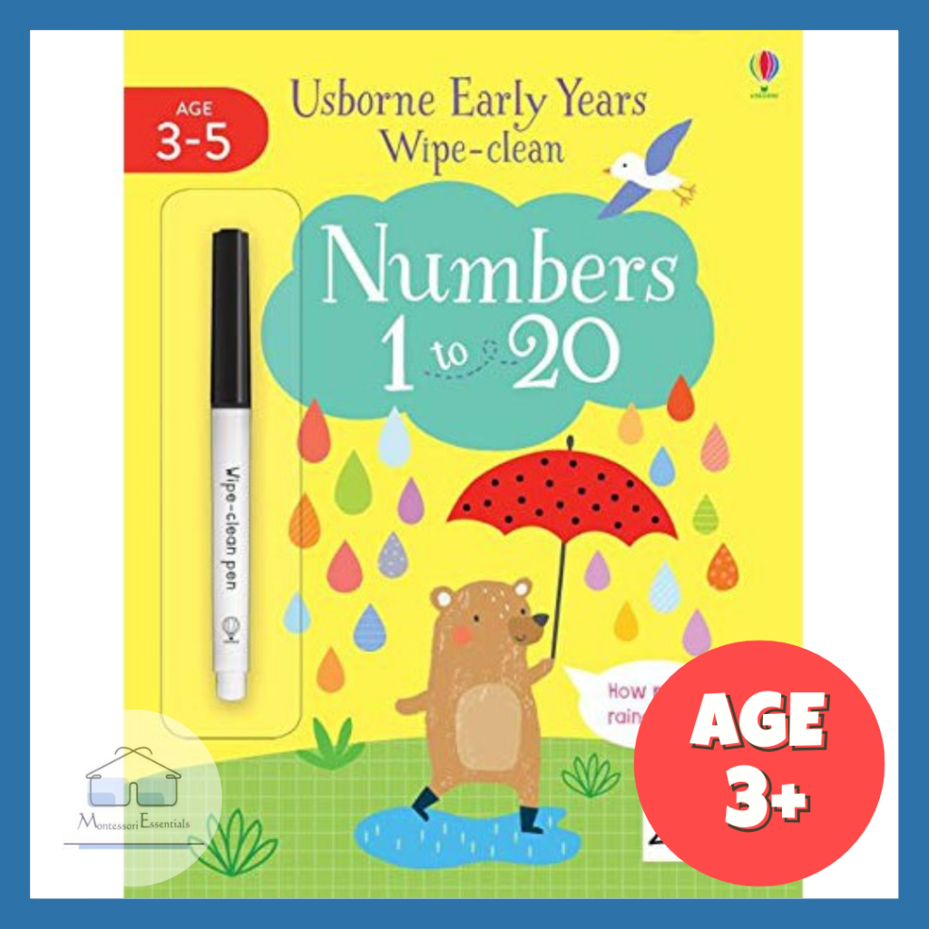 (Numbers 1 to 20) Usborne Wipe Clean Book Children Early Educational ...
