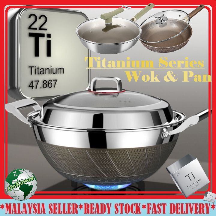 Cooking Pan & Wok Titanium (TI) Layer Cookware Stainless Steel Healthy ...