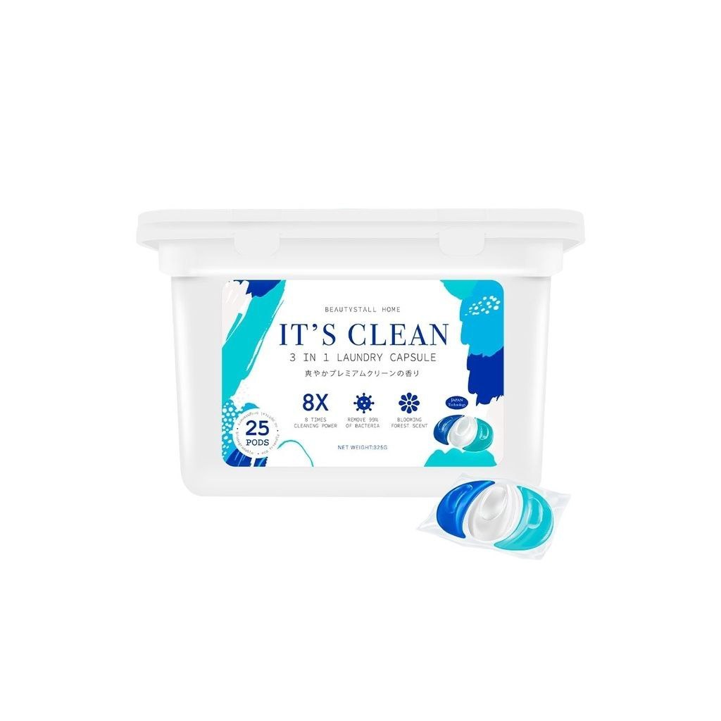 IT'S CLEAN 3 In 1 Laundry Capsule 25podsbag Detergent Pod 3 in 1 ...