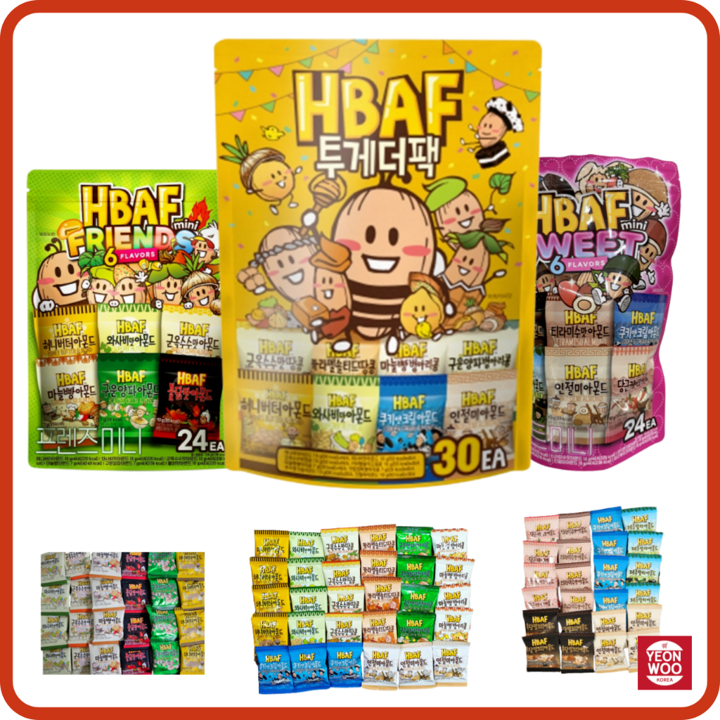 hbaf together 8 flavors 30 packs 276g, friends mini 8 flavors 24 pack 216g, sweet mini 6 flavors ...