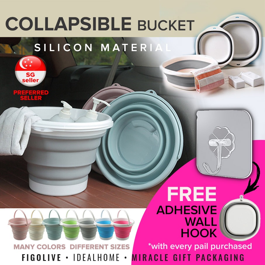 [SG In-Stock] Collapsible Foldable Pail Bucket / Folding Car Wash Basin ...