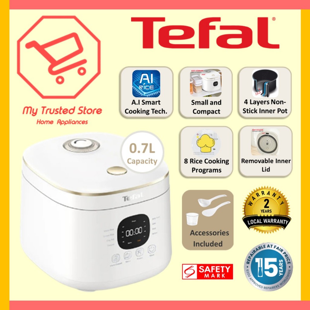 Tefal (RK5151) 0.7L Smart AI Mini Rice Cooker | Shopee Singapore