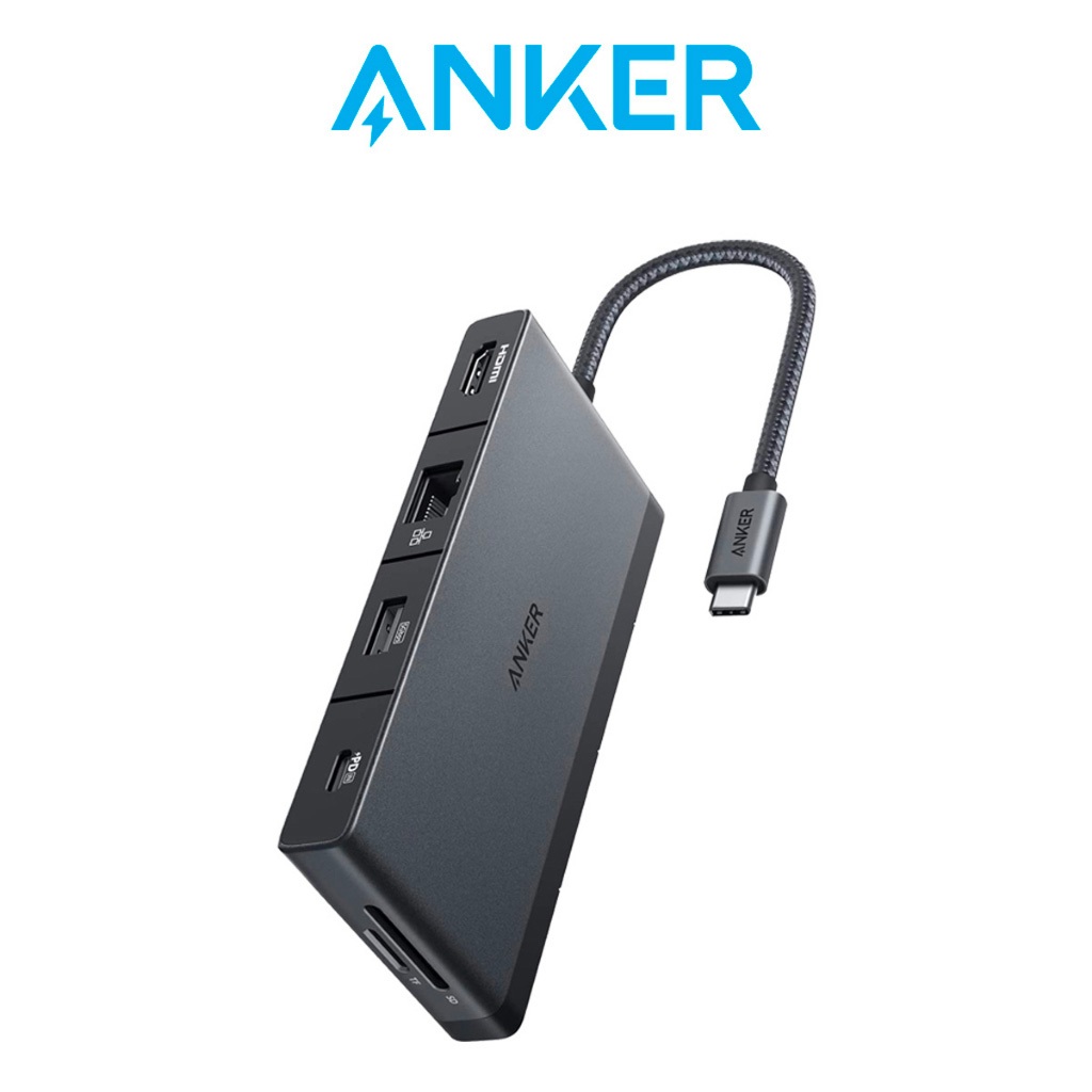 Anker PowerExpand 552 USB C Hub 9 in 1, 4K HDMI 100W Power Delivery 4K30Hz HDMI 4 USB C USB A ...