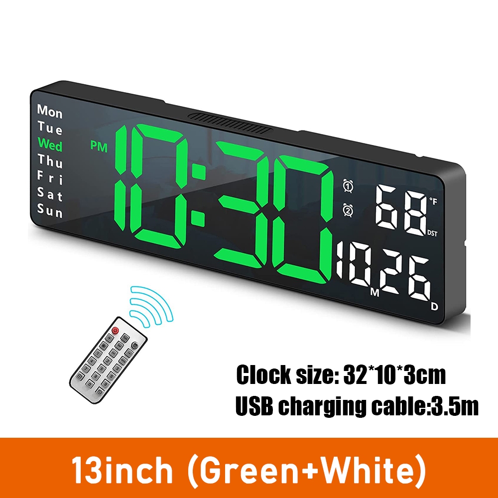 🔥SG🔥 LED Digital Wall Clock Big Screen Large Display Alarm Clock with ...
