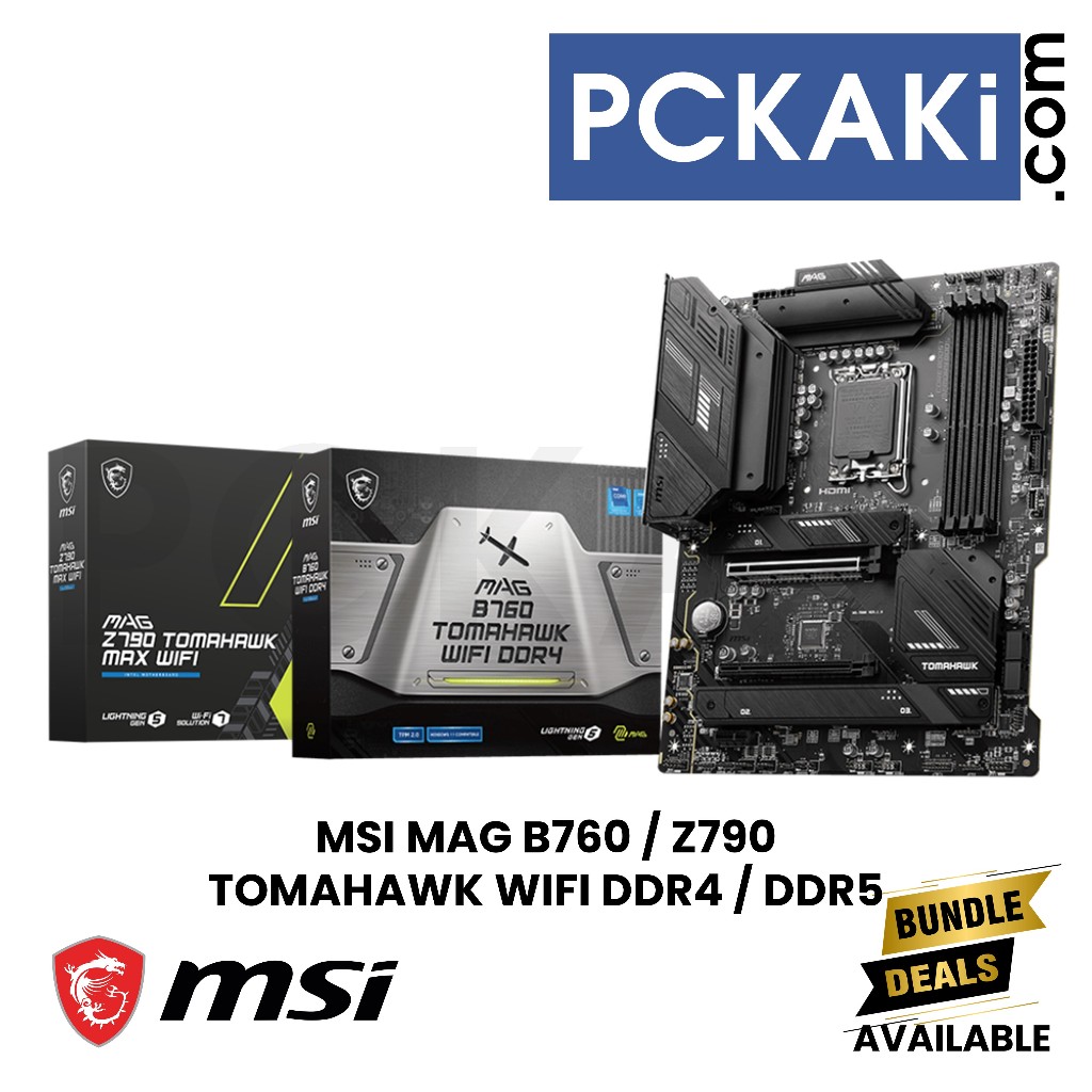 MSI MAG B760 Z790 TOMAHAWK WIFI DDR4 / DDR5 INTEL LGA1700 ATX ...
