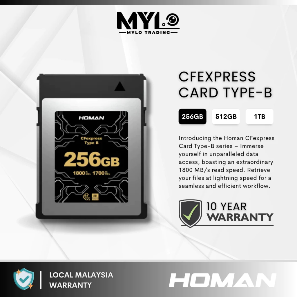 (READY STOCK) - Homan CFexpress Card Type-B 256GB 8K RAW Adaptive Thermal Control | Shopee Singapore